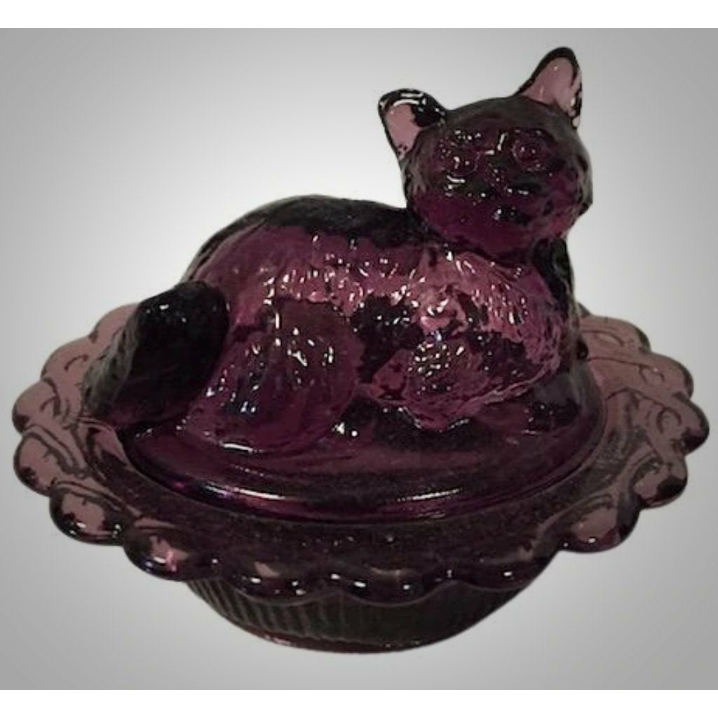 Mosser Glass Cat Salt on wide rim base made in usa – Helen & Phil Rosso ...