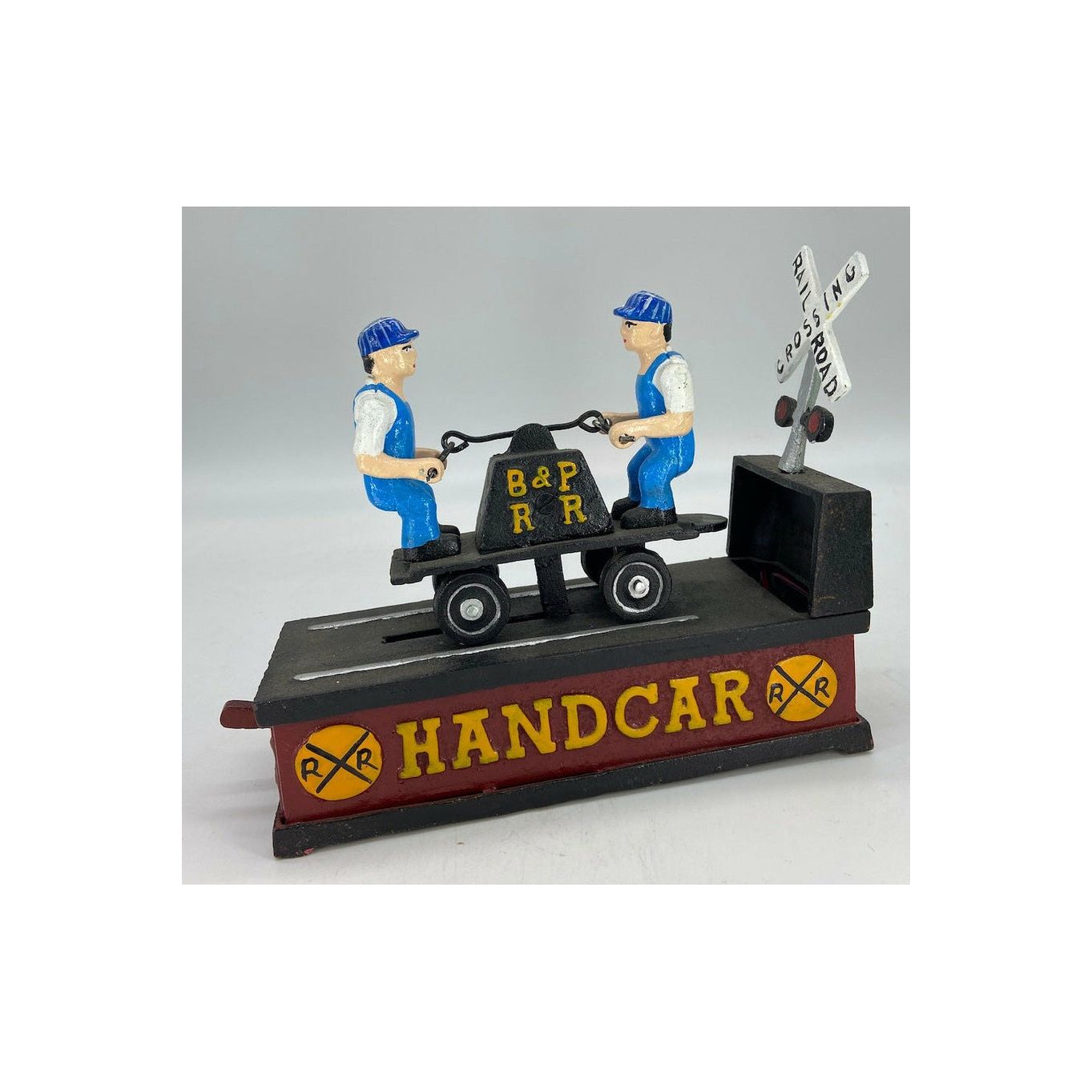 Railroad Hand Car Mechanical Bank – Helen & Phil Rosso, Wholesale Glass ...